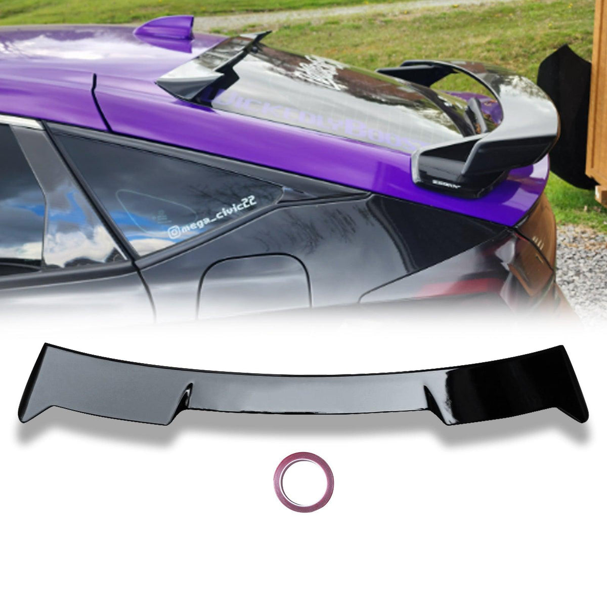 NINTE For 2022-2025 Honda Civic Hatchback Roof Spoiler ABS Rear Window ...