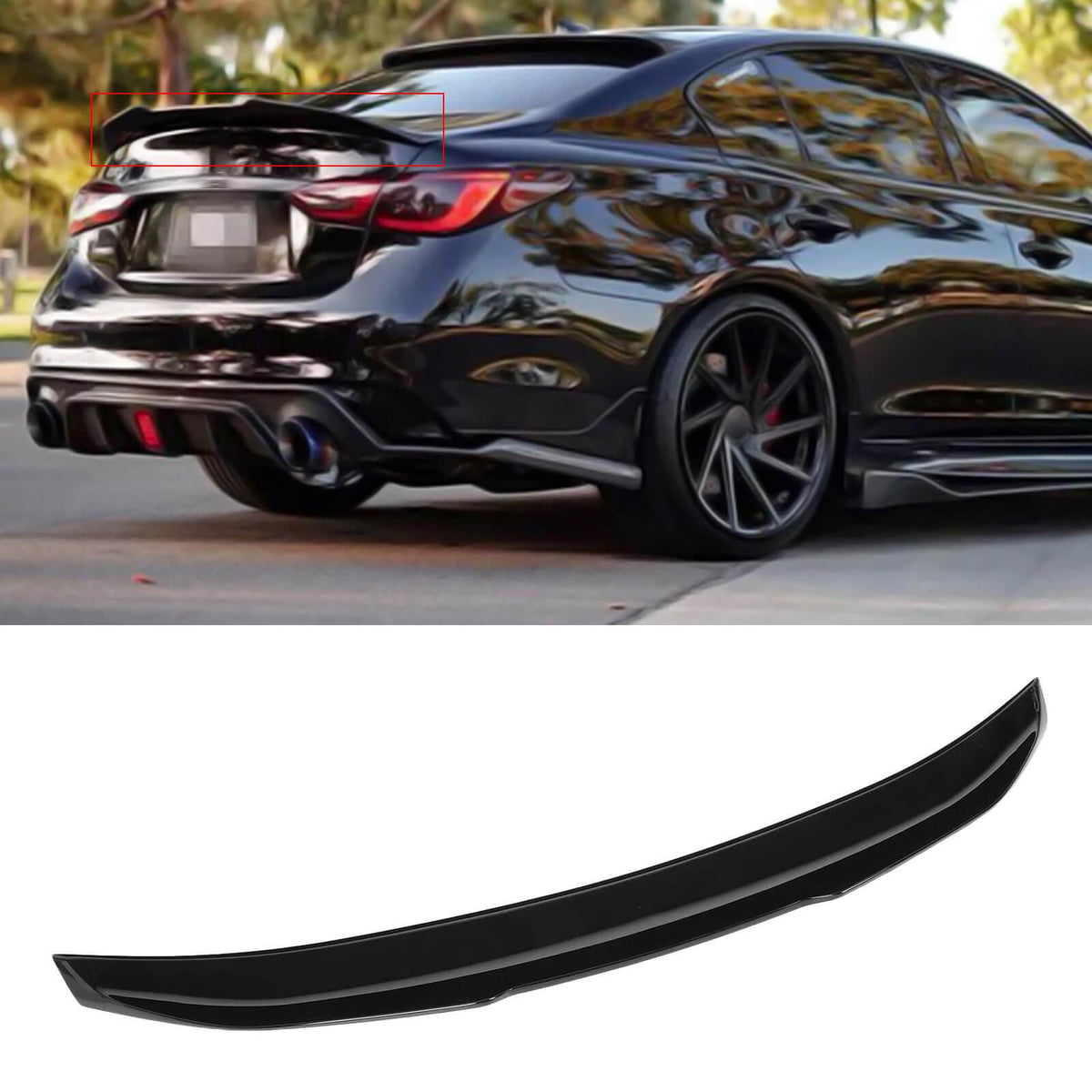 NINTE For 2014-2024 Infiniti Q50 PSM Style Rear Spoiler ABS Trunk ...