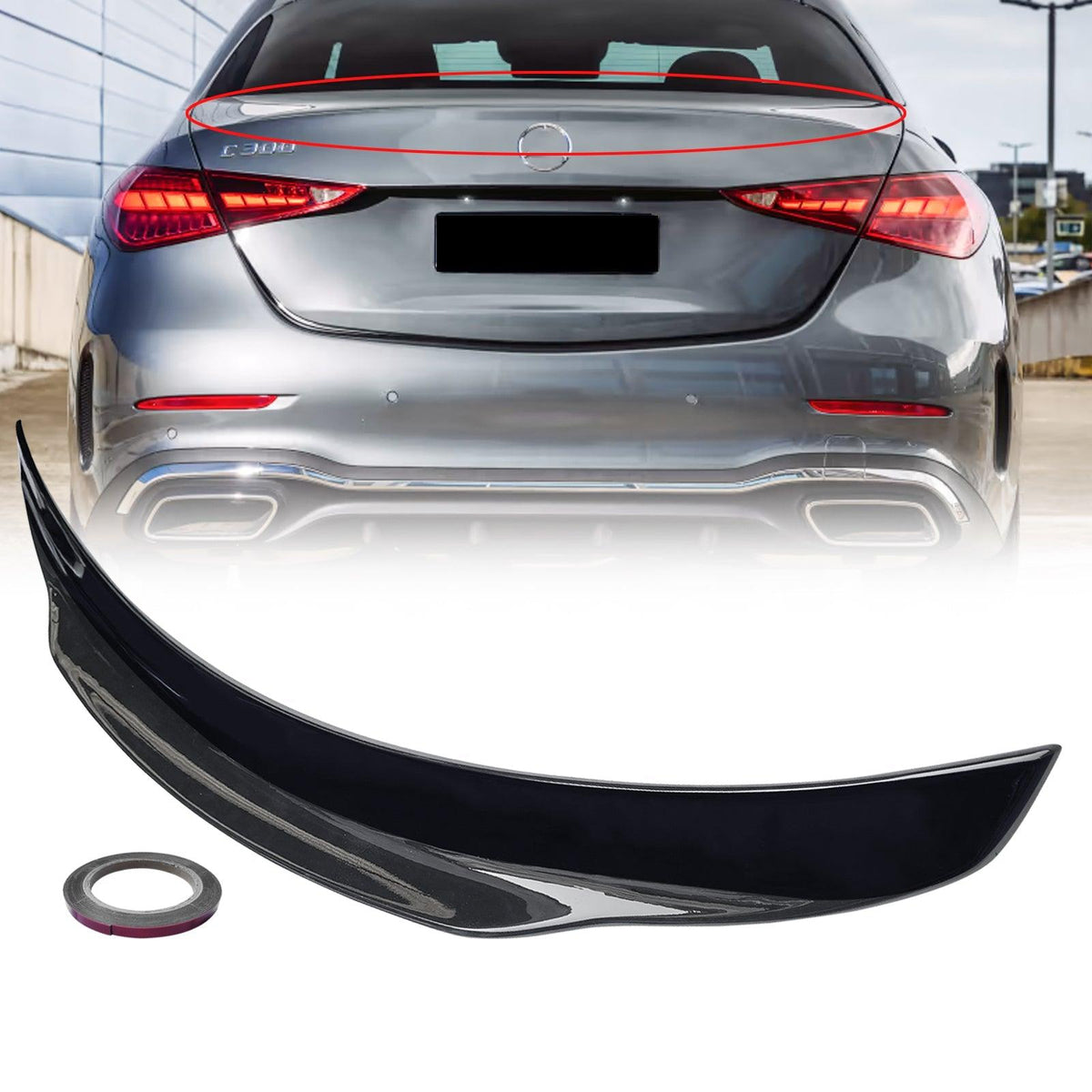 NINTE For 2022-2024 Mercedes-Benz W206 C-Class C300 Sedan Rear Spoiler ...