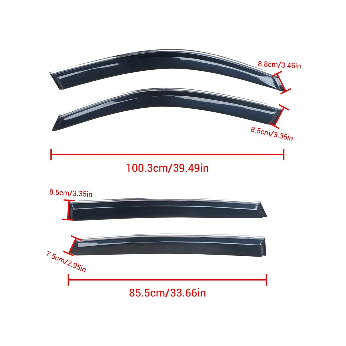 NINTE Premuim chrome trim window visor rain guard For 2023-2025 HONDA CR-V