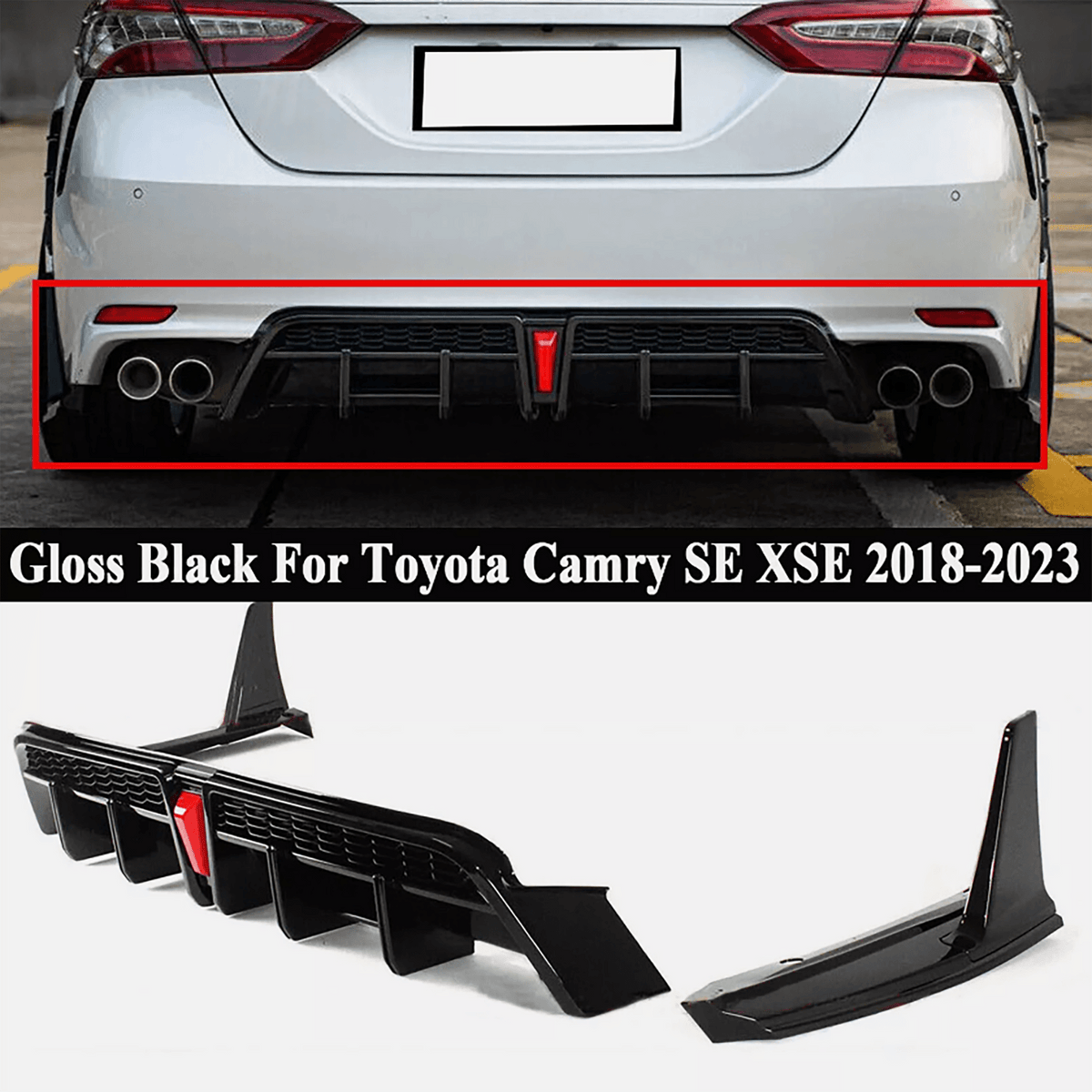 NINTE For 2018-2024 Toyota Camry SE XSE Yofer V2 LED Rear Bumper ...