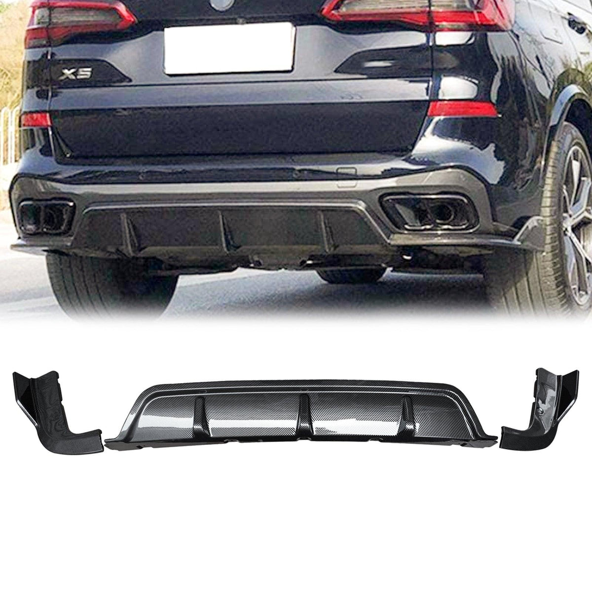 NINTE For 2019-2025 BMW G05 X5 Rear Diffuser M Sport ABS Painted Rear ...