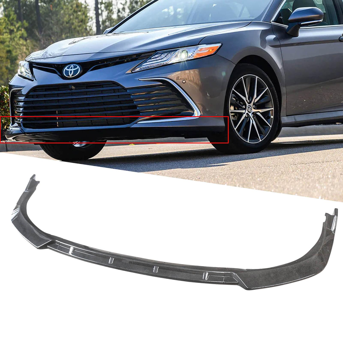 NINTE For 2018-2024 Toyota Camry XV70 LE XLE Sedan Front Bumper Lip ABS ...