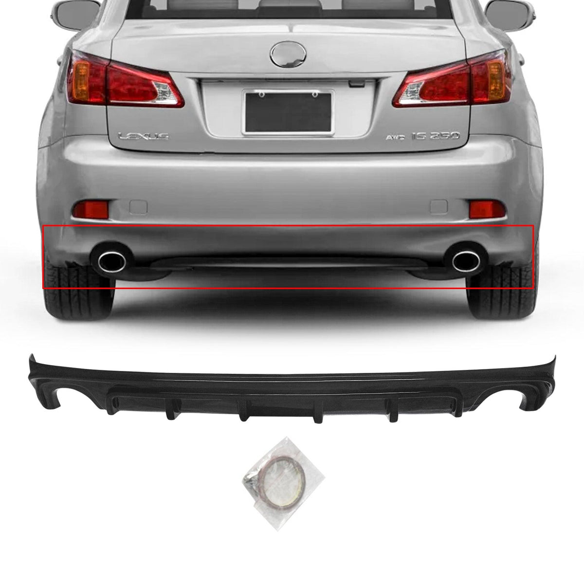 NINTE For 2006-2013 Lexus IS IS250 IS350 4DR Rear Diffuser Rear Bumper ...