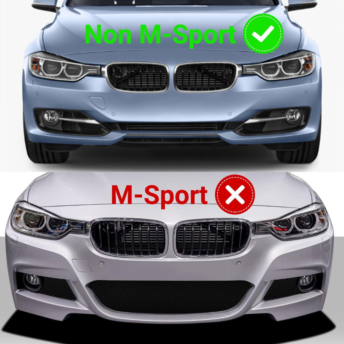 NINTE For 2013-2018 BMW 3 Series F30 F32 NON M-Sport Front Lip Splitter ...