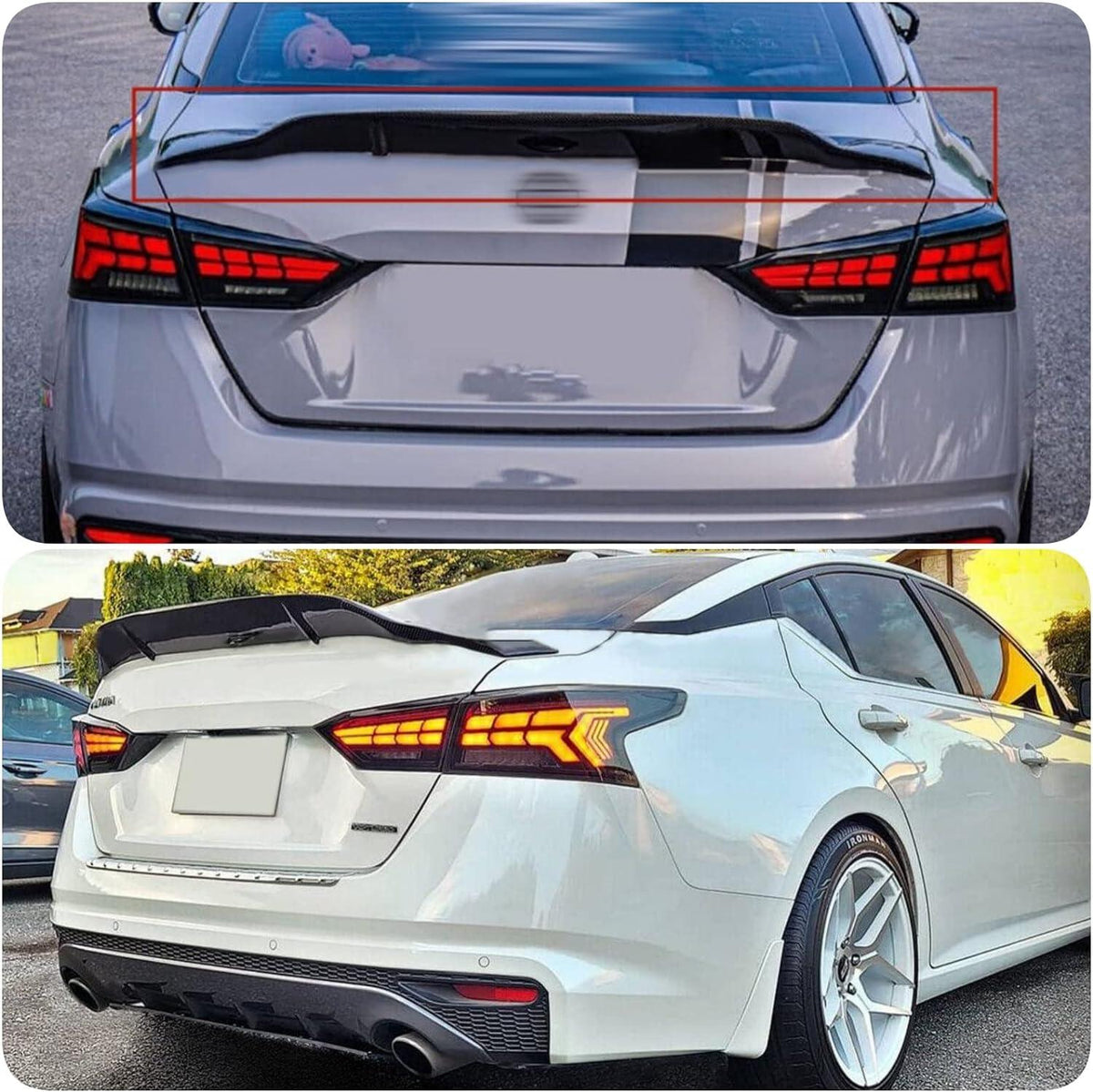 NINTE For 2019-2025 Nissan Altima Rear Spoiler ABS Gloss Black R Style ...