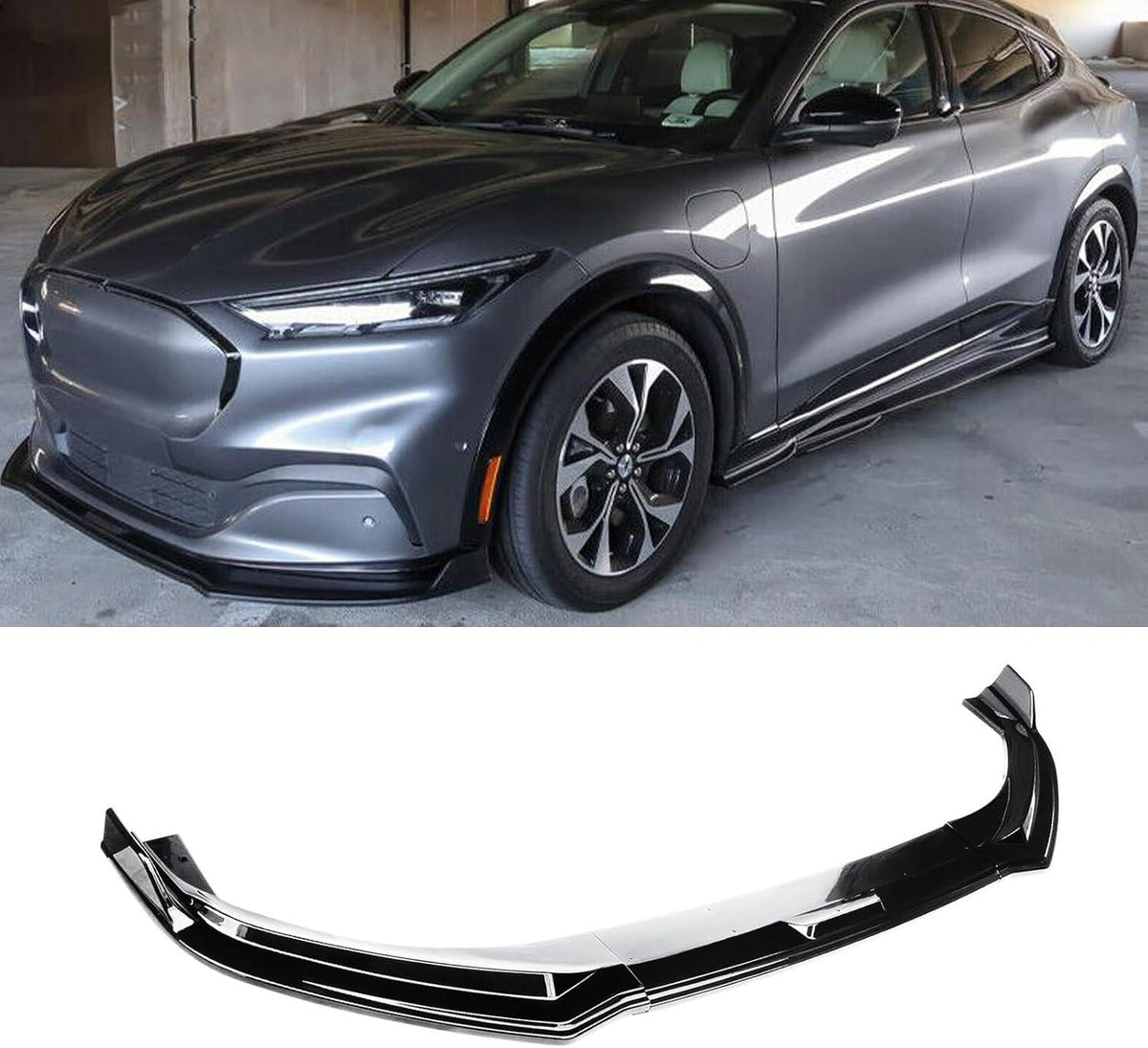 NINTE For 2021-2024 Ford Mustang Mach-E MK1 Front Lip ABS 3 Pieces ...
