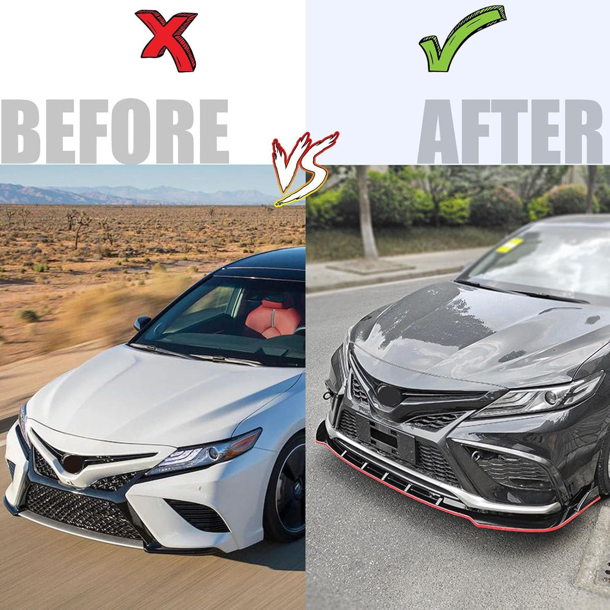 NINTE For 2021-2024 Toyota Camry SE XSE Front Lip Front Bumper Lip ...