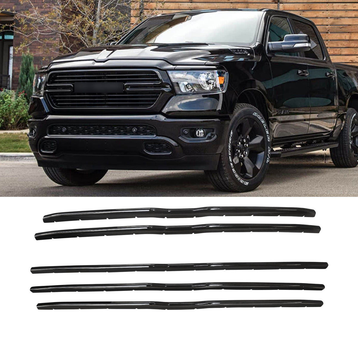 NINTE Grill Cover for 2019-2022 Dodge Ram 1500 Grille Overlay Inserts 5 ...