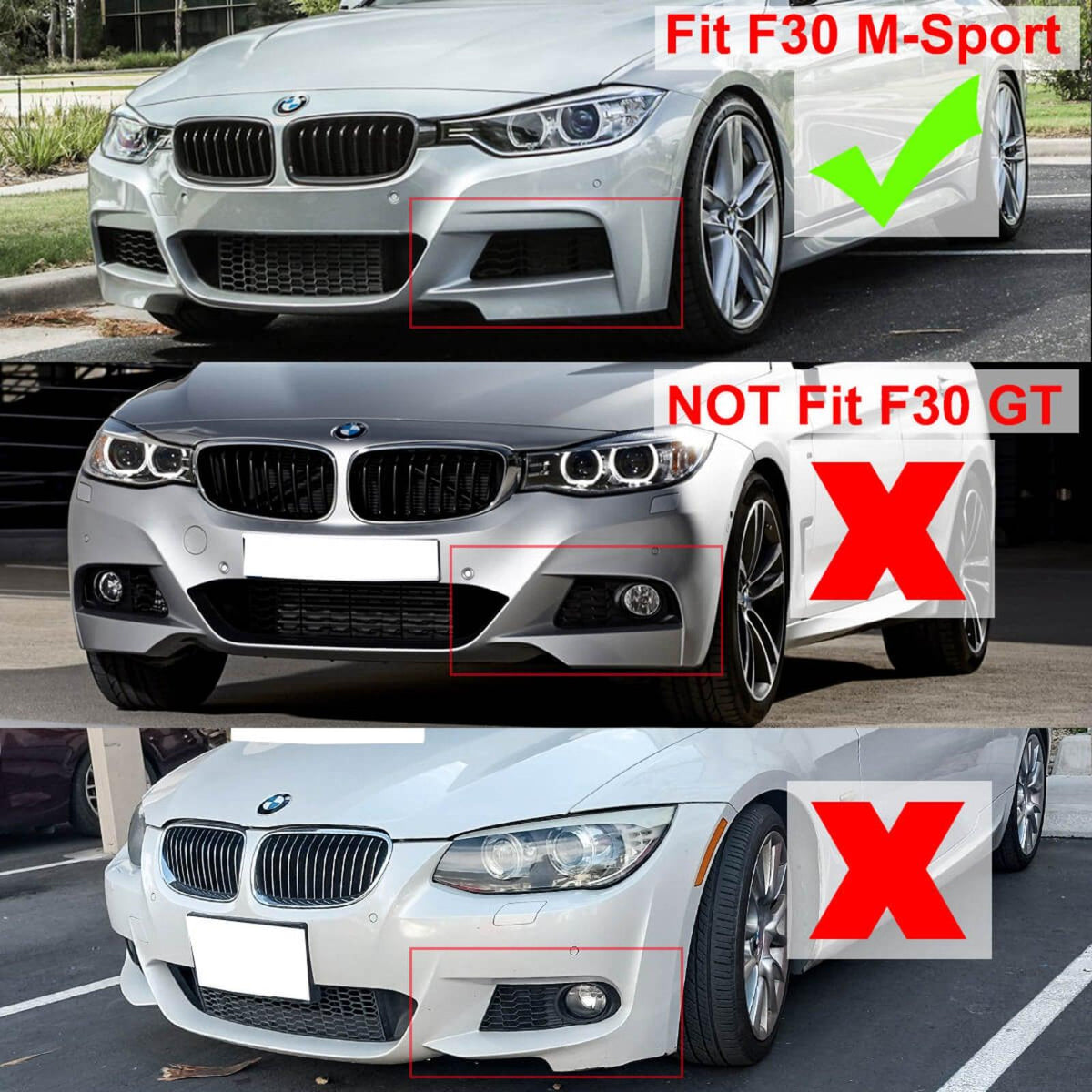 NINTE For 2012-2018 BMW F30 3-Series M Tech Front Bumper Lip