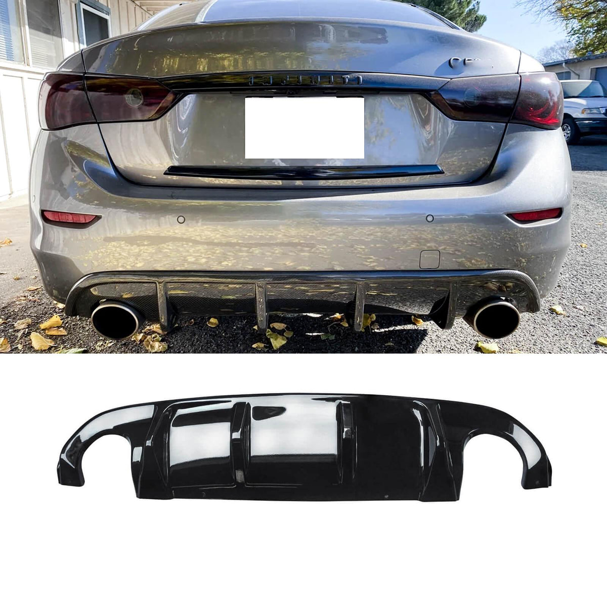 NINTE For 2014-2017 Infiniti Q50 Rear Bumper Lip ABS Painted Rear ...