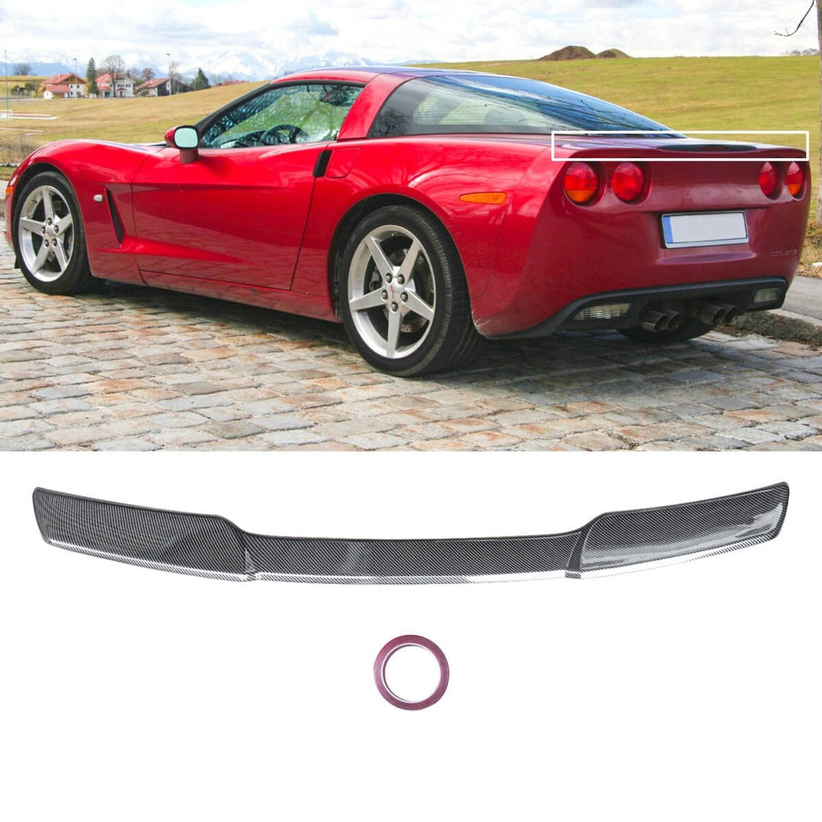 NINTE Rear Spoiler For 2005-2013 Corvette C6 ABS Trunk Wing Spoiler