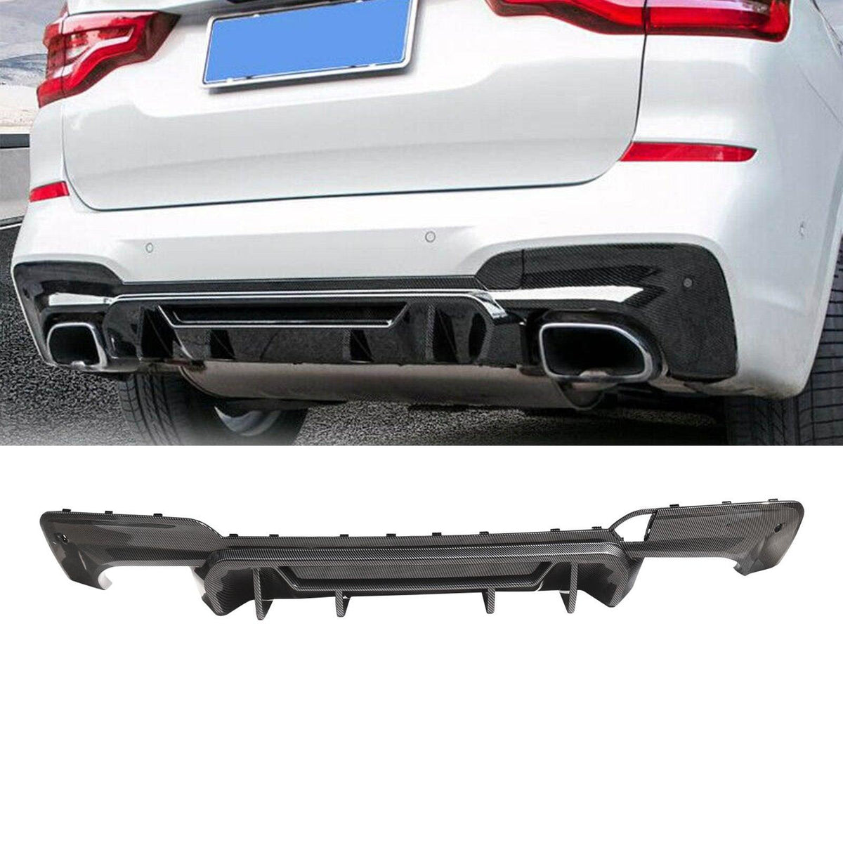 NINTE For 2018-2021 BMW G01 X3 M-Sport M40i ABS Rear Diffuser Rear ...