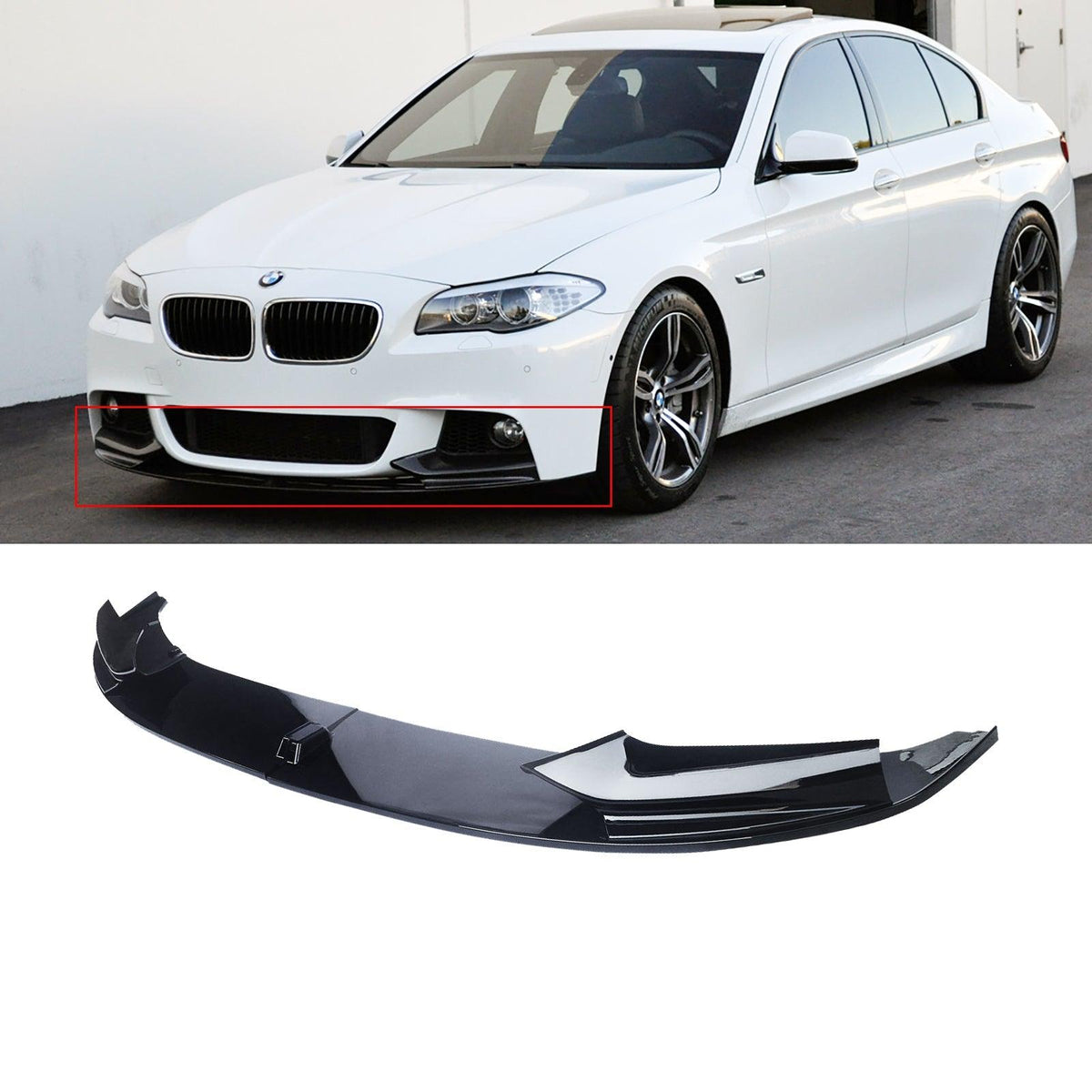 NINTE Front Lip For 2011-2016 BMW 5 Series F10 M Sport Bumper ABS 2Pcs ...