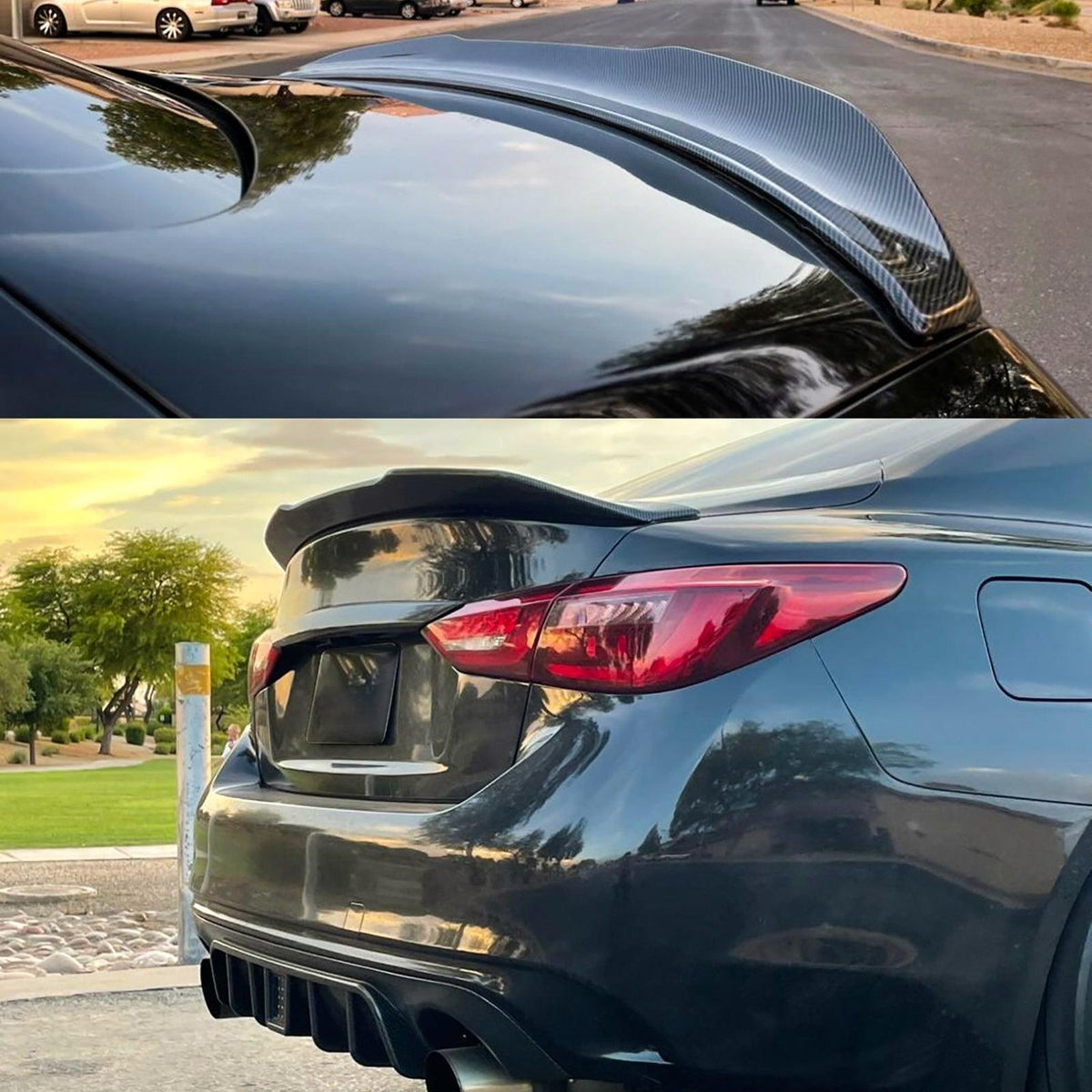 NINTE For 2014-2024 Infiniti Q50 PSM Style Rear Spoiler ABS Trunk ...
