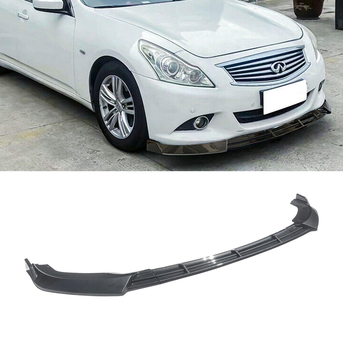 NINTE For 2010-2013 Infiniti G37 Sedan ABS 3 Pieces Front Bumper Lip Splitter Front Bumper Lip ...