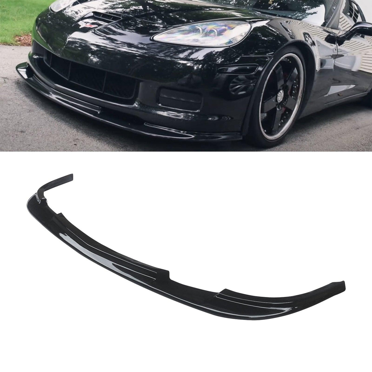 NINTE For 2005-2013 Chevy Corvette C6 Z06 Front Splitter ABS ZR1 Style ...