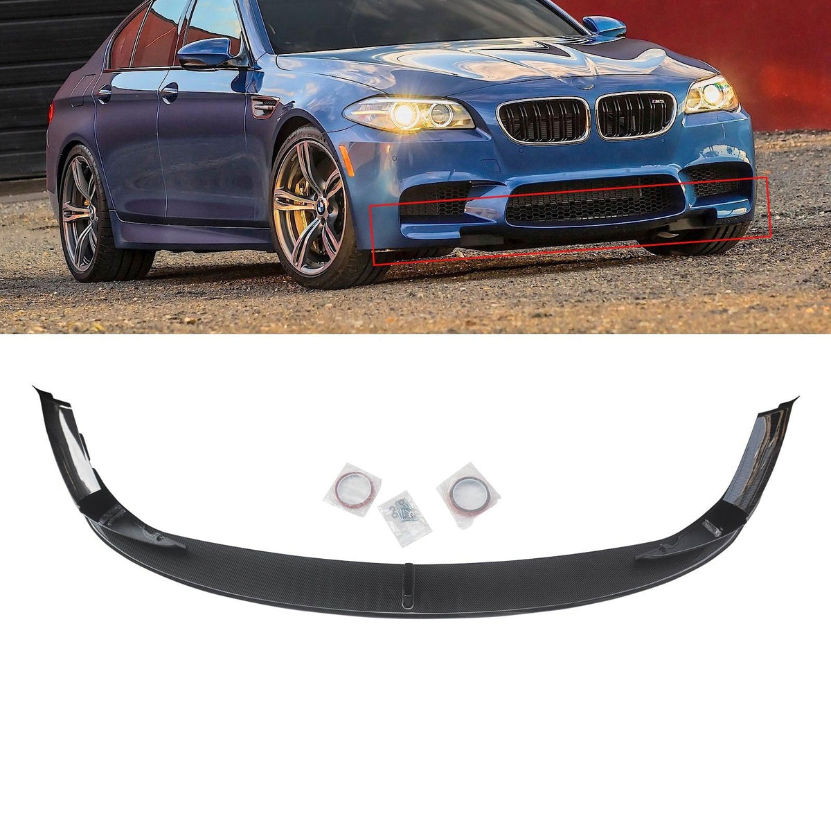 NINTE For 2013-2016 BMW F10 M5 ABS 3 Pieces MP Style Front Bumper Lip ...