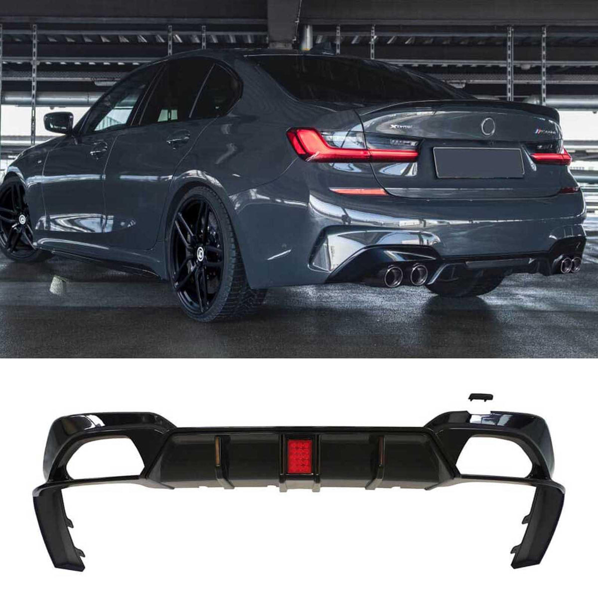 NINTE For 2019-2022 BMW 3 Series G20 M Sport 330i M340i Rear Diffuser ...