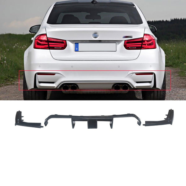 NINTE For 2015-2020 BMW F80 M3 F82 M4 F83 Rear Diffuser W/ LED Brake ...