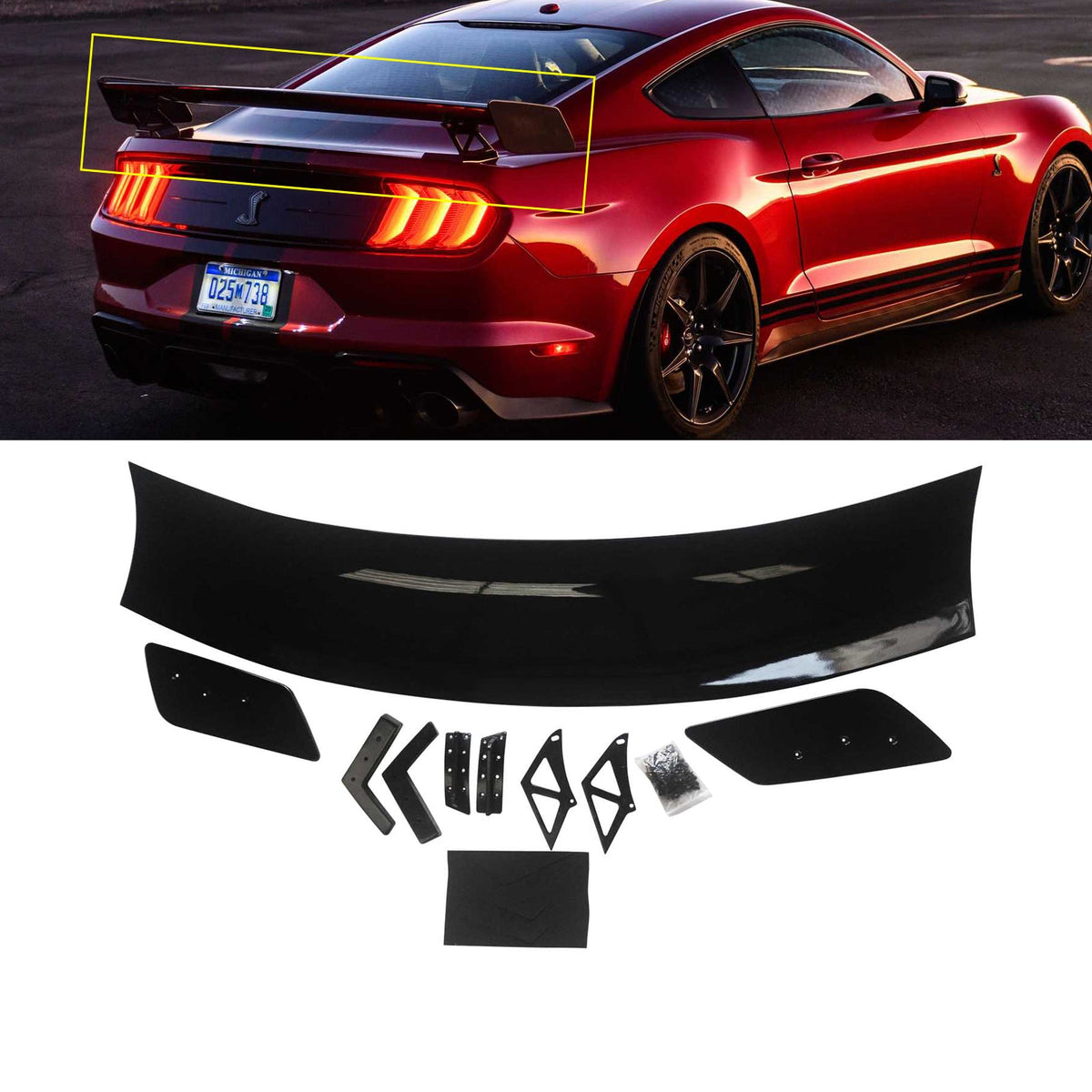 NINTE For 2015-2023 Ford Mustang Coupe 2 Door Rear Spoiler GT500 CFTP ...