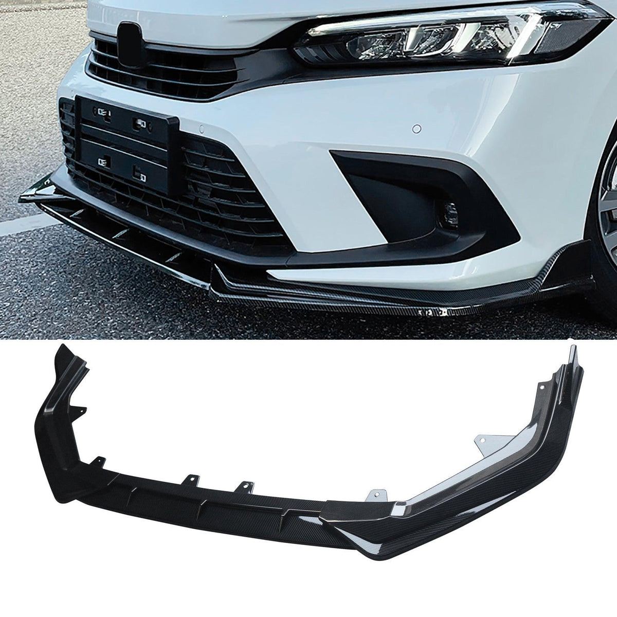NINTE For 2022-2024 11th Honda Civic Front Lip ABS Front Bumper ...
