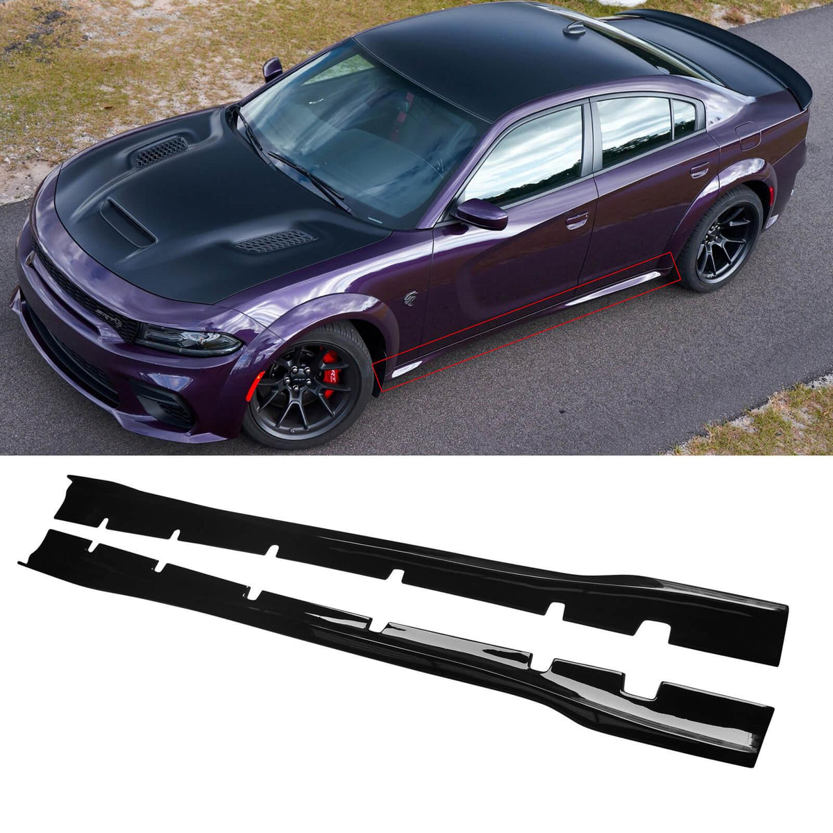 NINTE For 2020-2023 Dodge Charger Widebody Rocker Panel Extension Lip ...