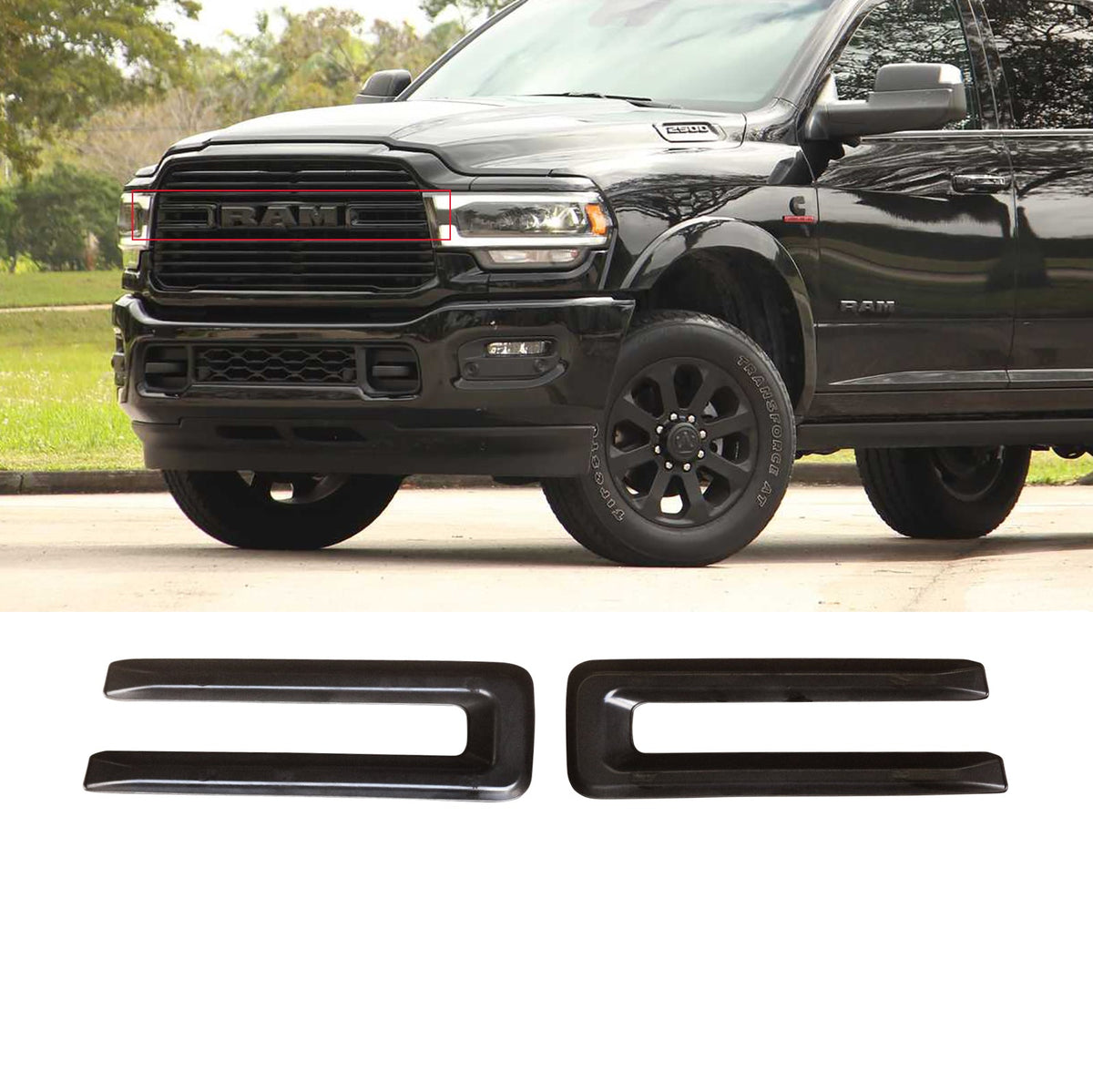 NINTE Grill Cover for 2019-2024 Dodge Ram 2500 3500 4500 5500 ABS Front ...