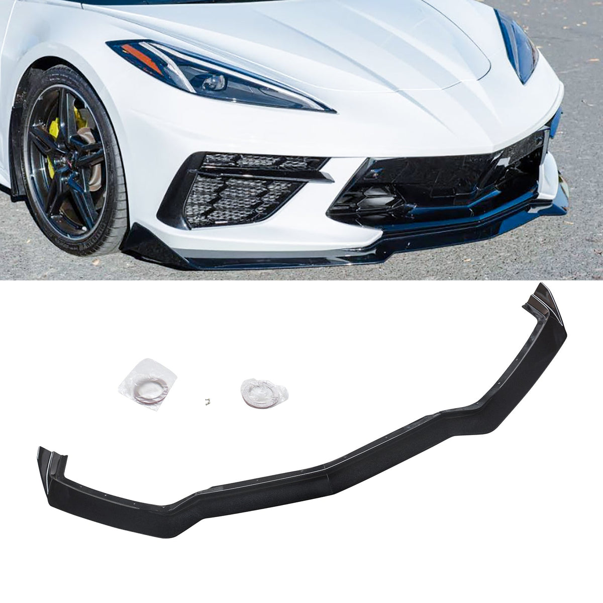 NINTE Front Lip For 2020-2024 Chevy Corvette C8 Lower Bumper Splitter ...
