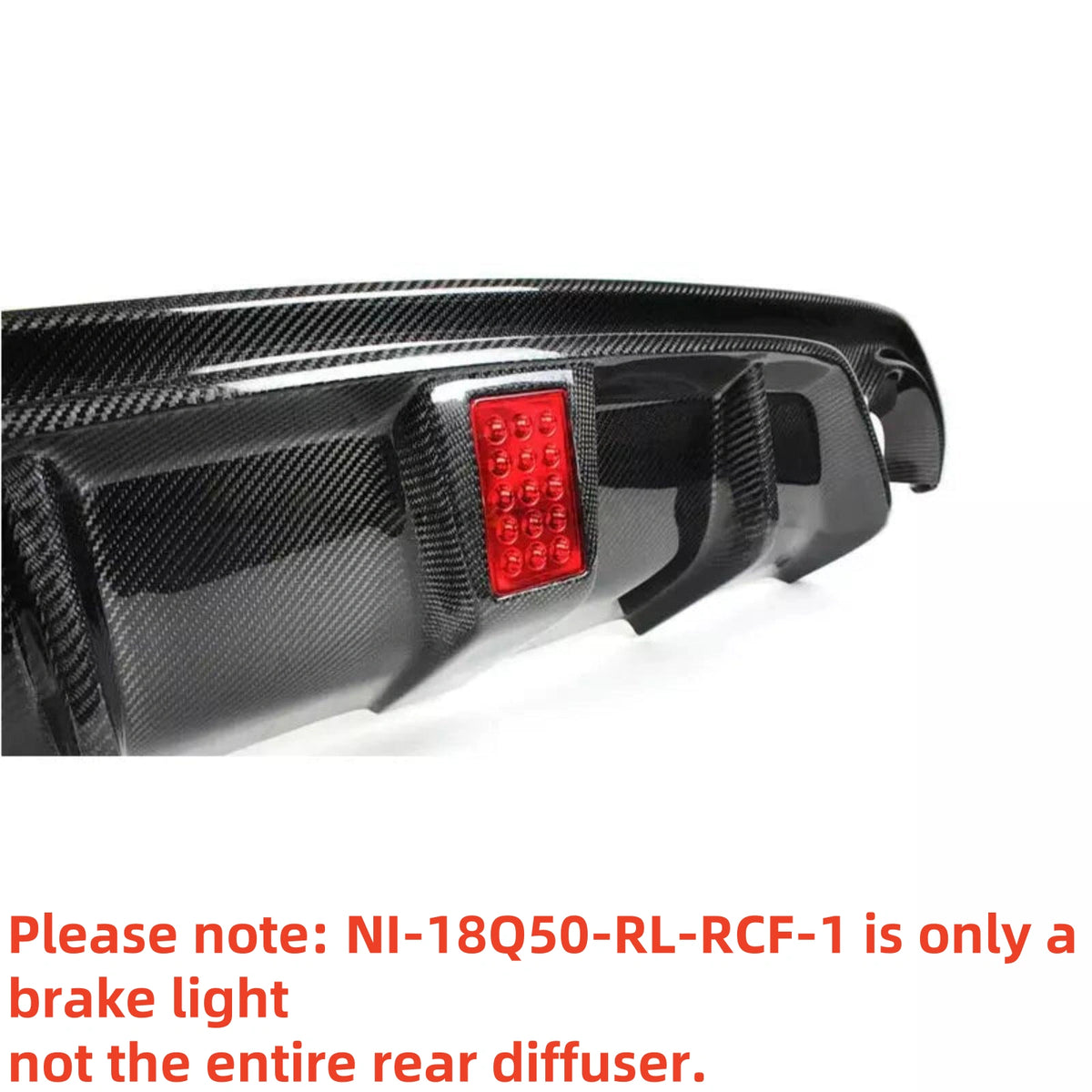 NINTE For 2018-2024 Infiniti Q50 Rear Diffuser Real Carbon Fiber With ...